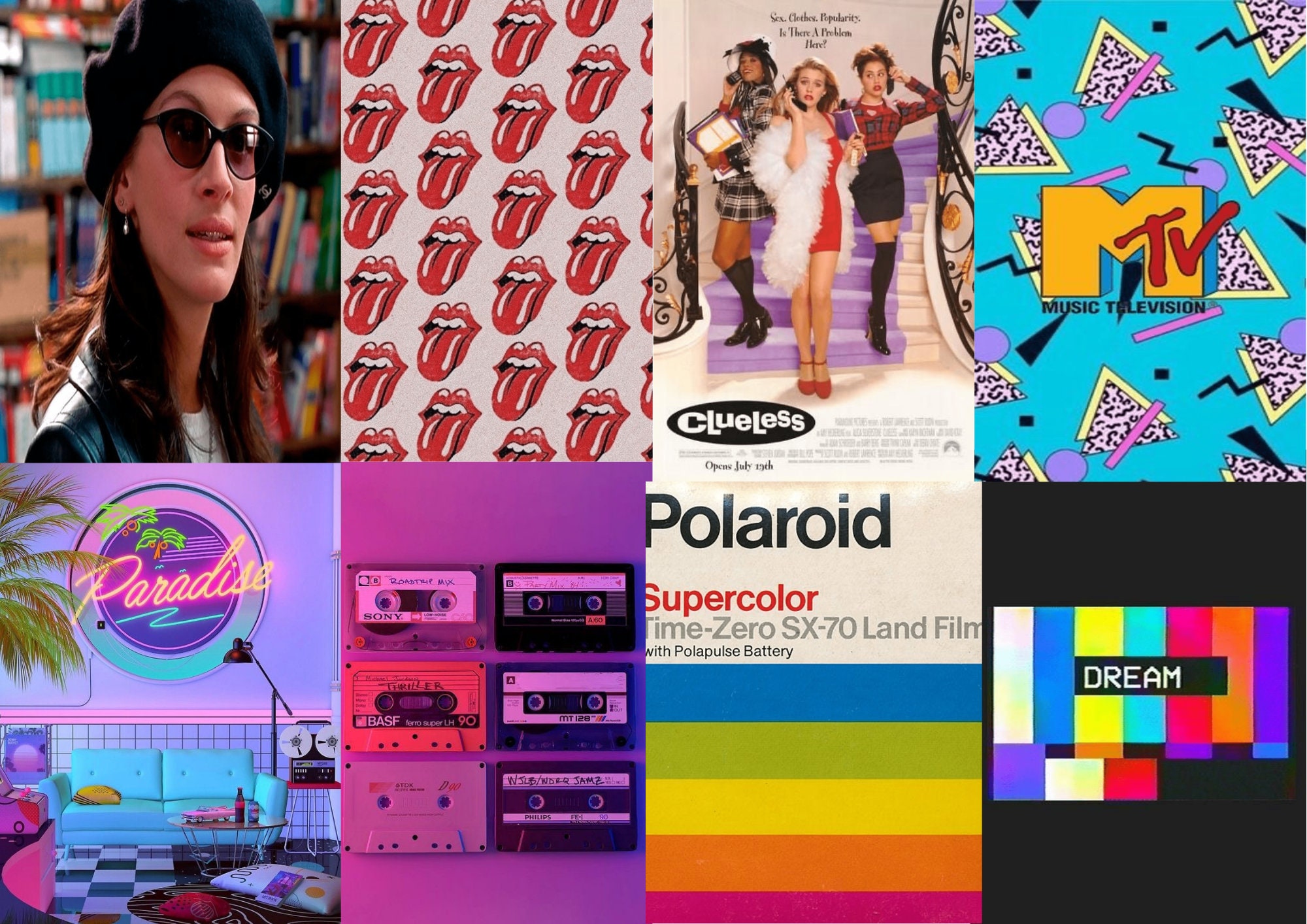 90s collage kit 100 pcs 90s wall collage kit retro | Etsy