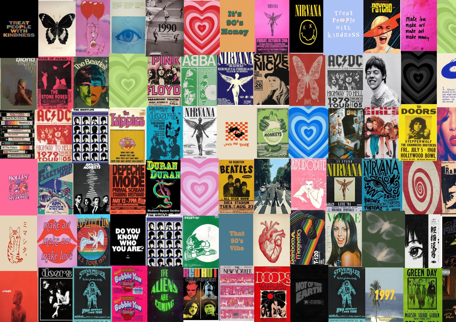 300 PCS Indie Poster Wall Collage Kit Aesthetic Posters | Etsy