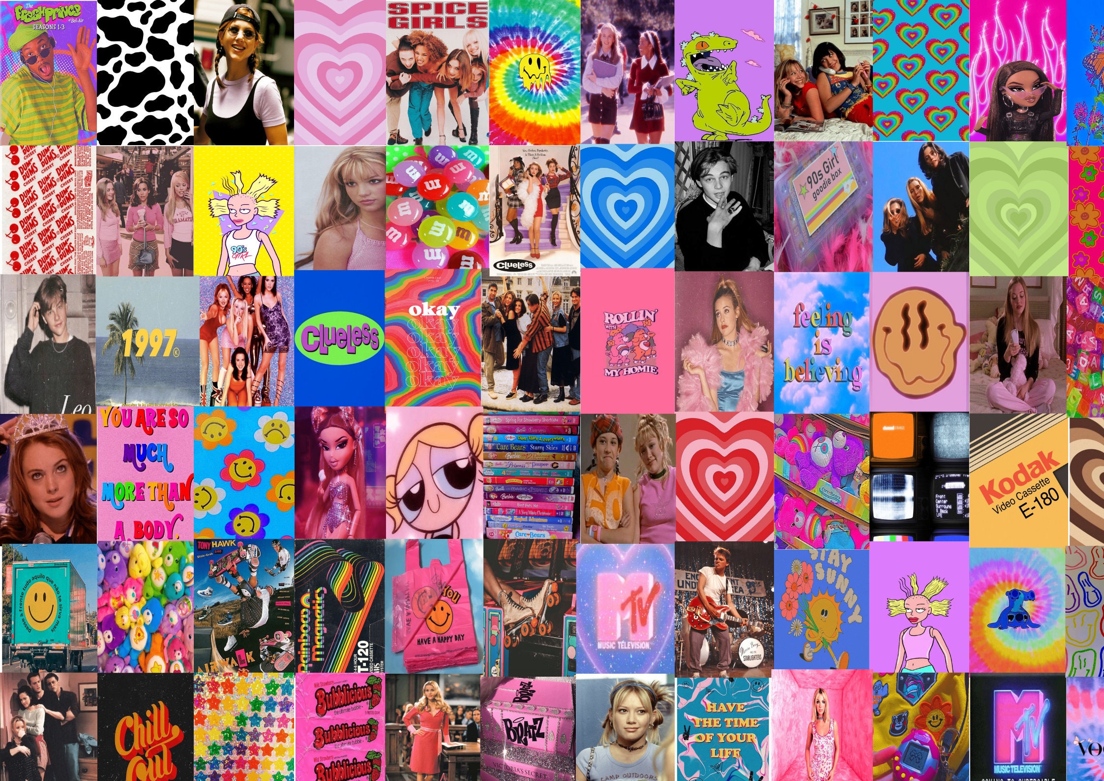 90s wall collage kit 100 pcs 90s collage kidcore wall | Etsy