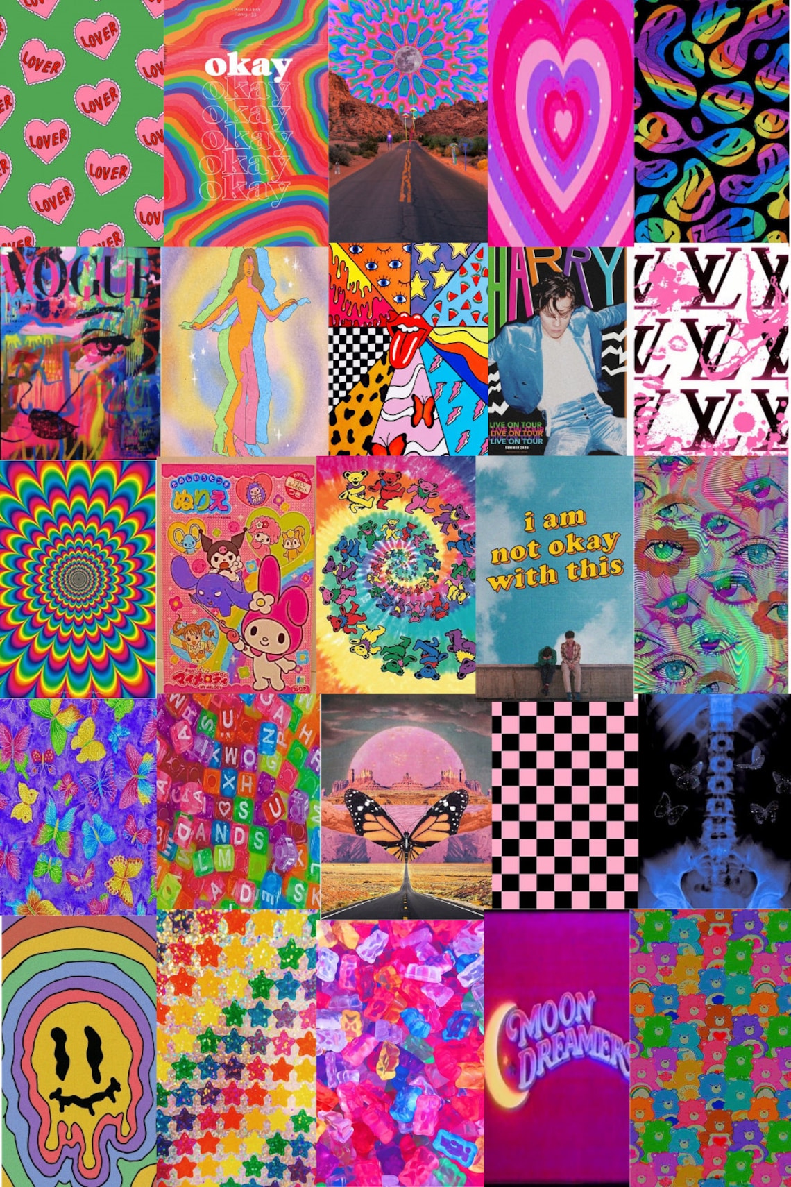 Indie kid wall collage kit 100 pcs indie wall collage | Etsy