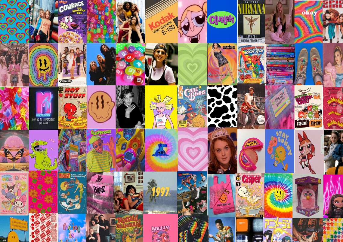 90s wall collage kit 100 pcs 90s collage kidcore wall | Etsy