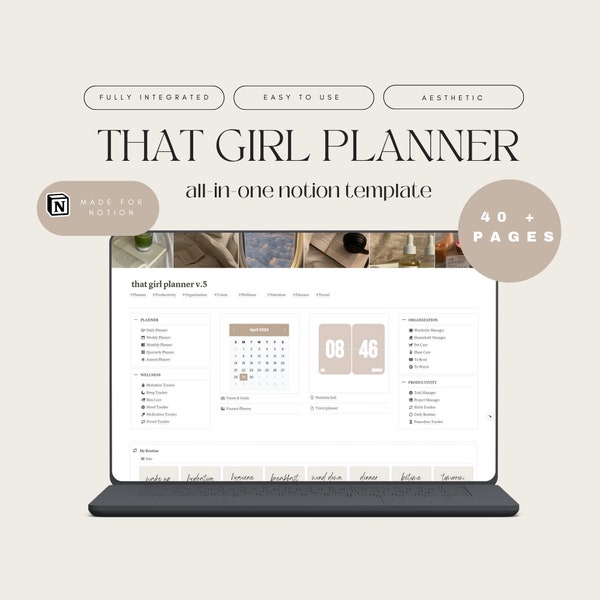 Boho Notion Template, Notion Personal Planner, Life Planner, Digital ...