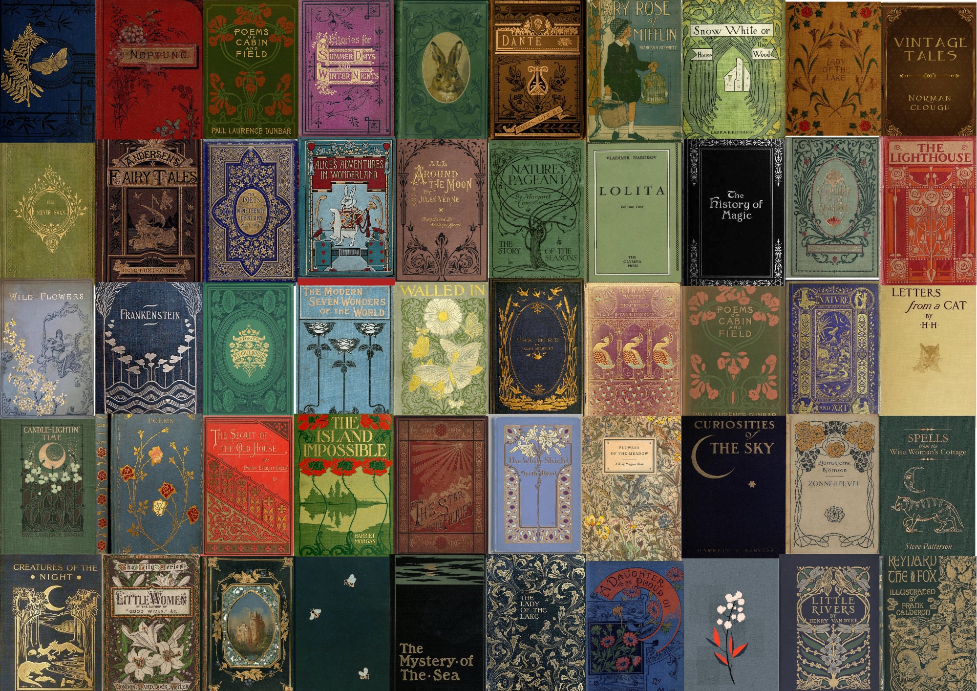 Vintage book cover wall collage kit old poster collage kit | Etsy