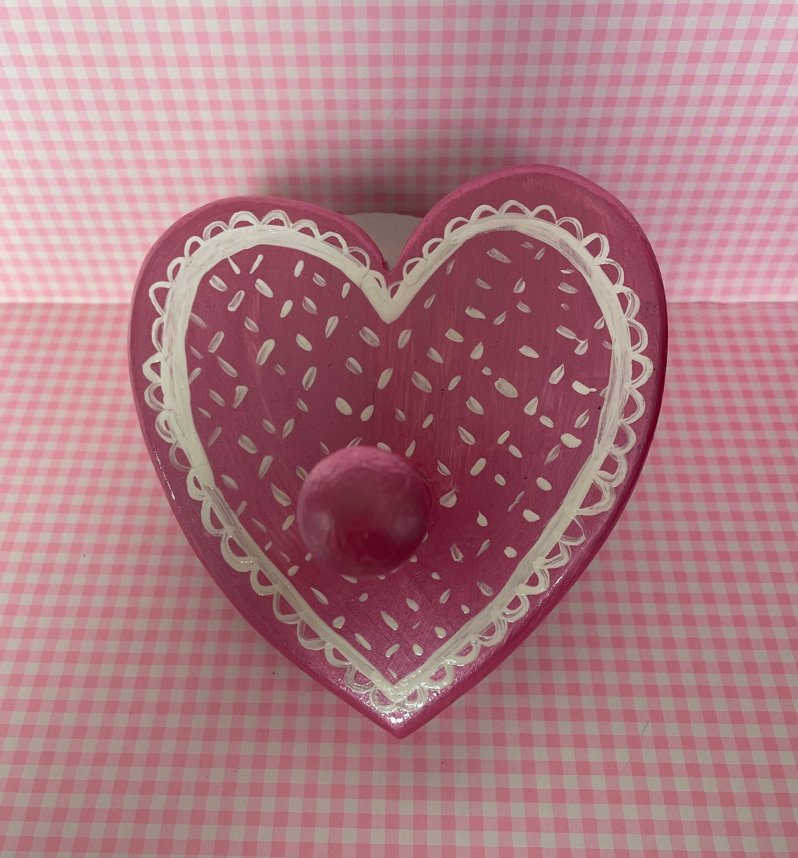 Hand-painted Heart Peg | Etsy