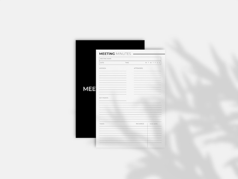 Meeting Minutes Note Template for Meeting Agenda, Planning ...