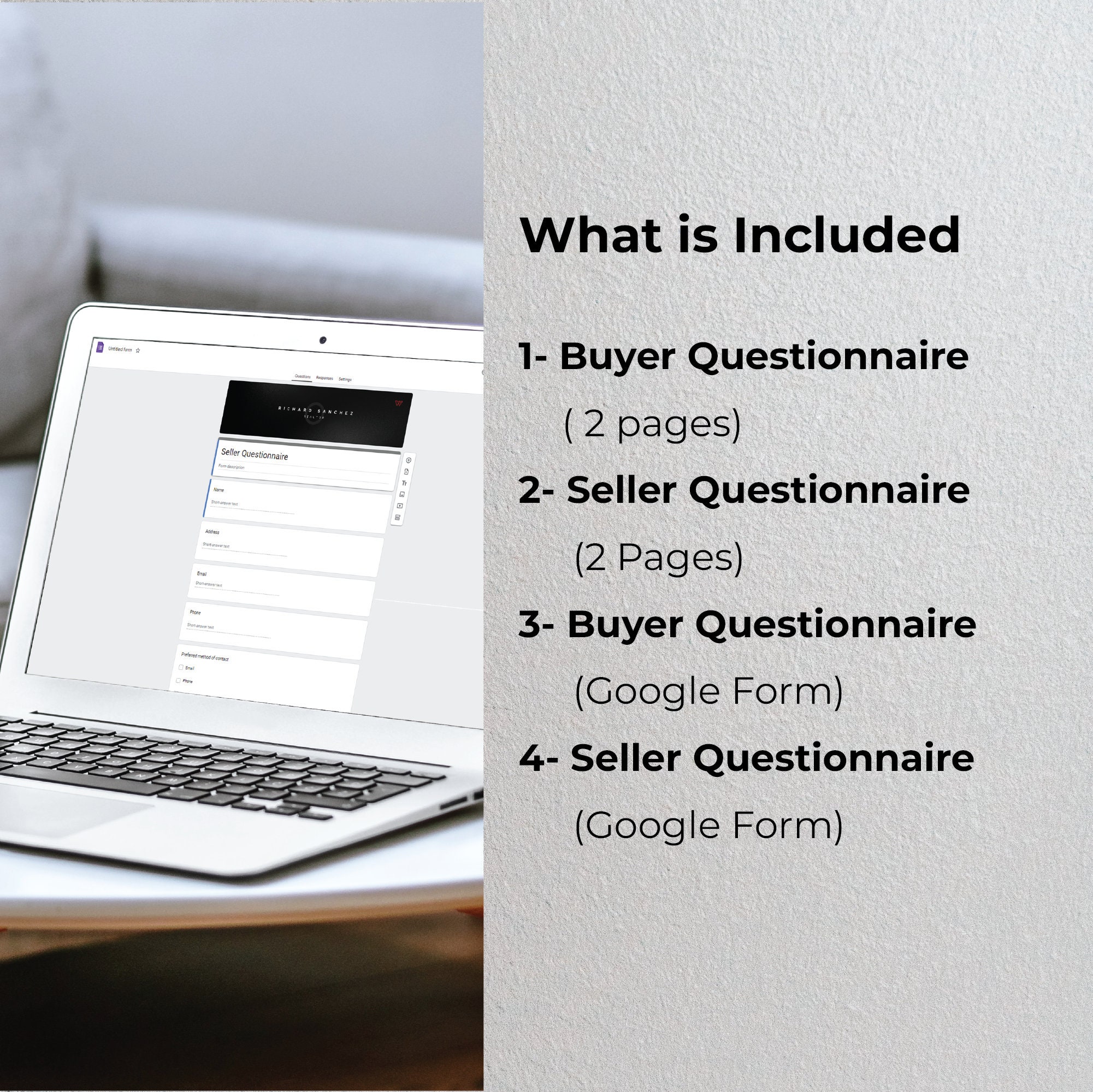 Buyer and Seller Intake Questionnaire Form for Real Estate Buyer and ...