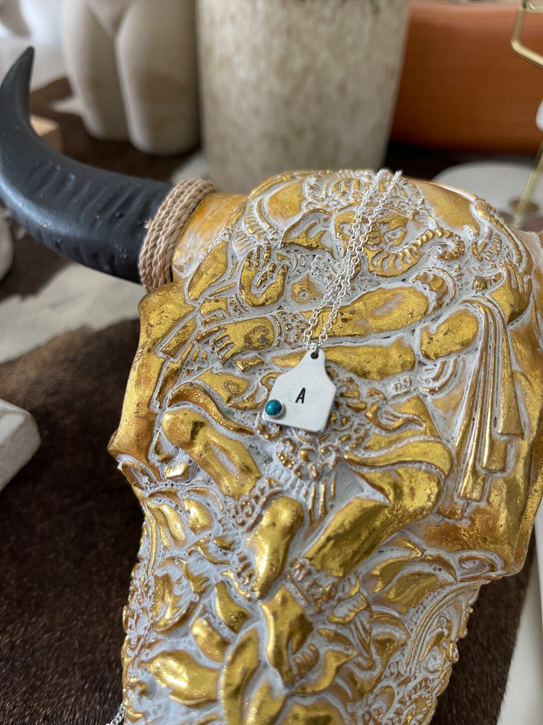 Custom Mini Cow Tag Necklace - Etsy