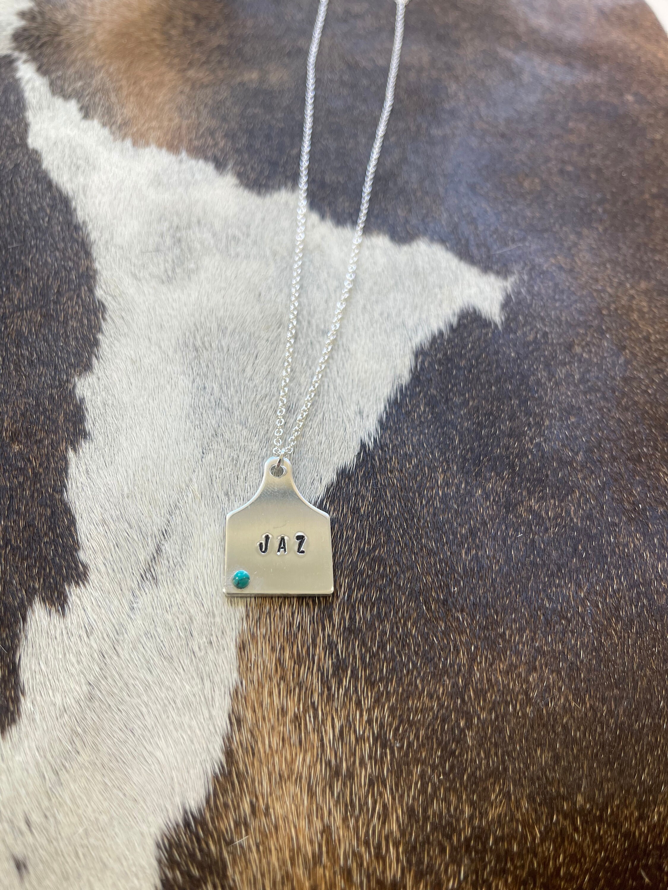 Custom Mini Cow Tag Necklace - Etsy