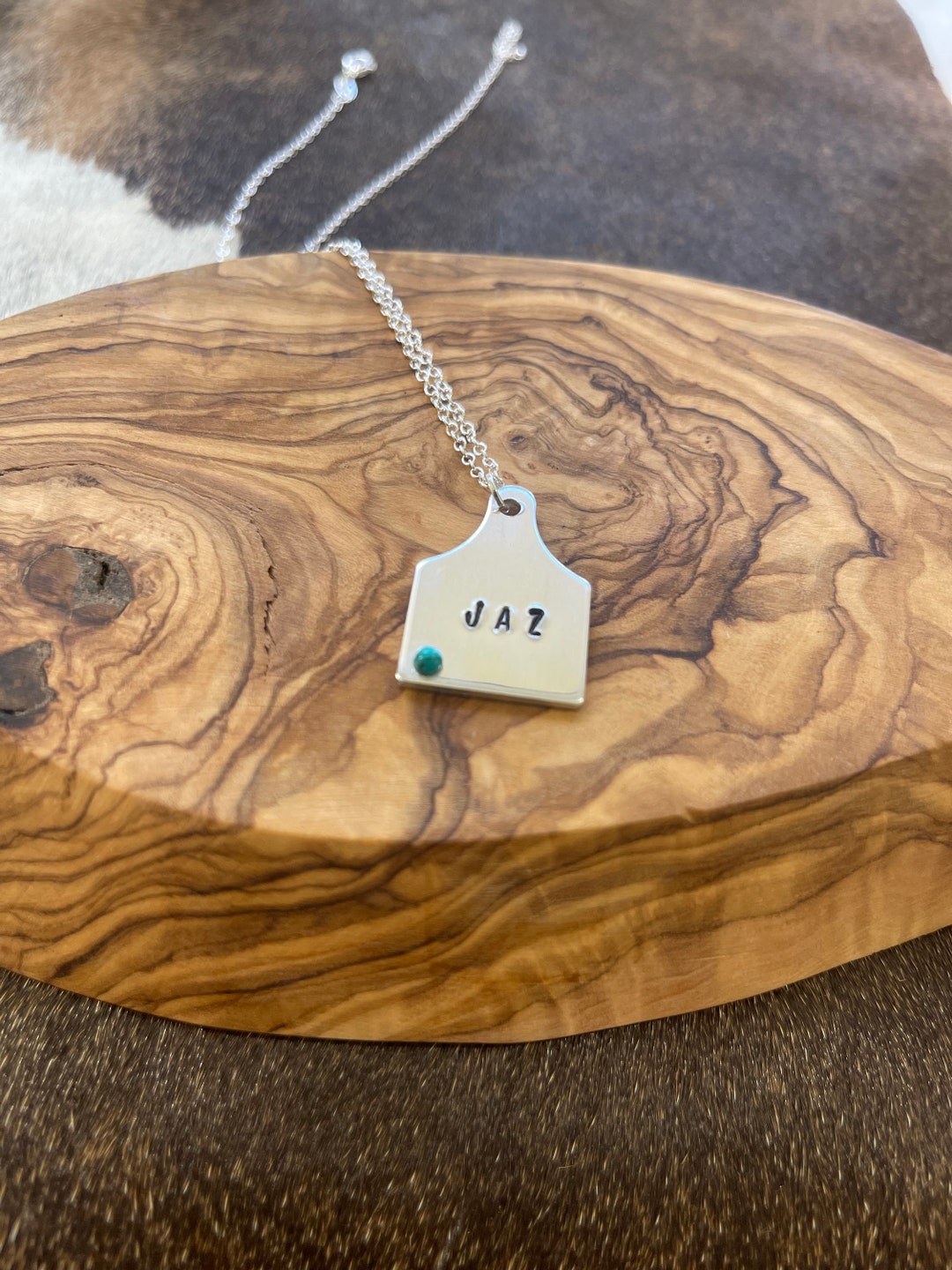 Custom Mini Cow Tag Necklace - Etsy