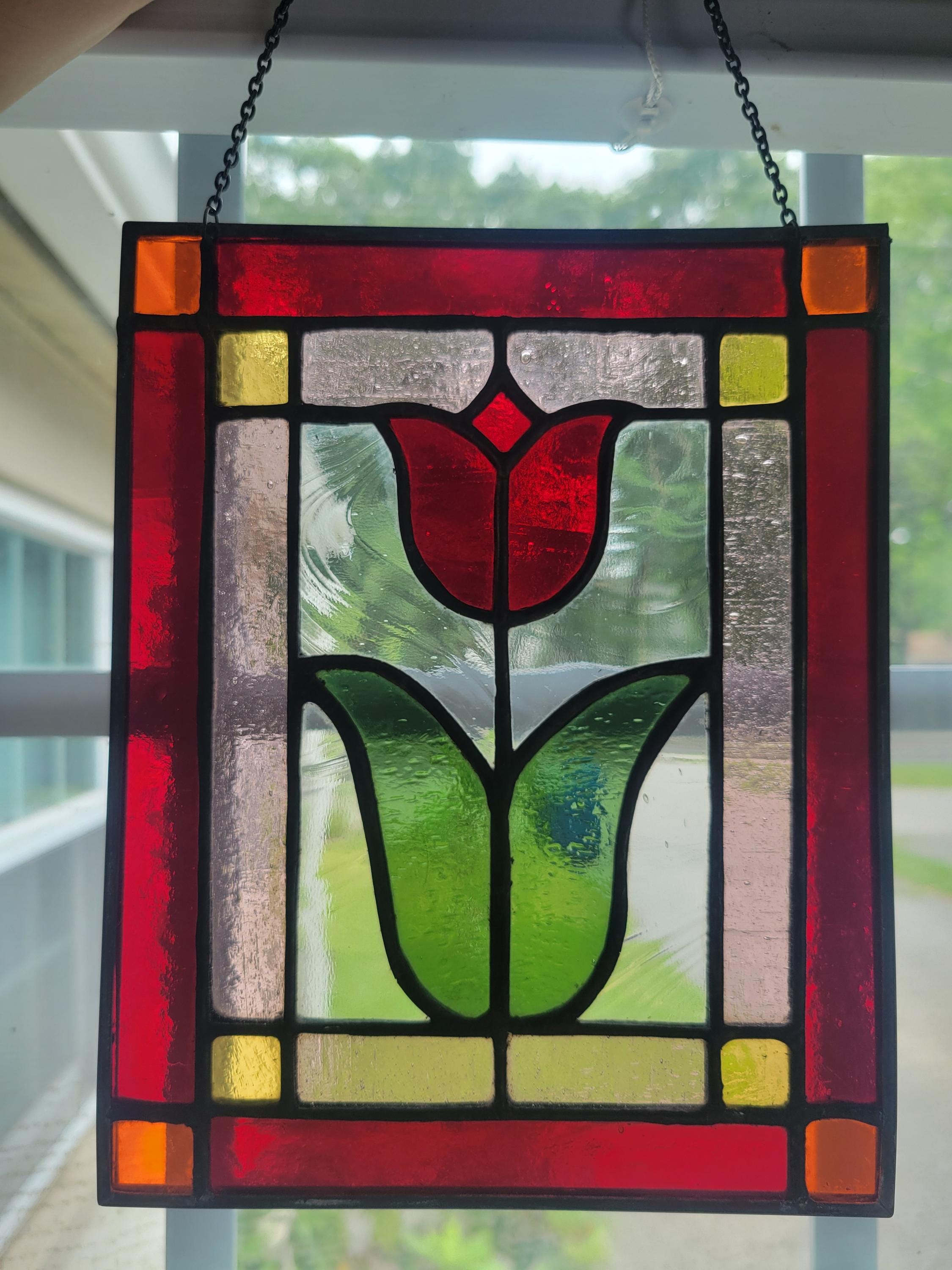 Tulip Stained Glass - Etsy