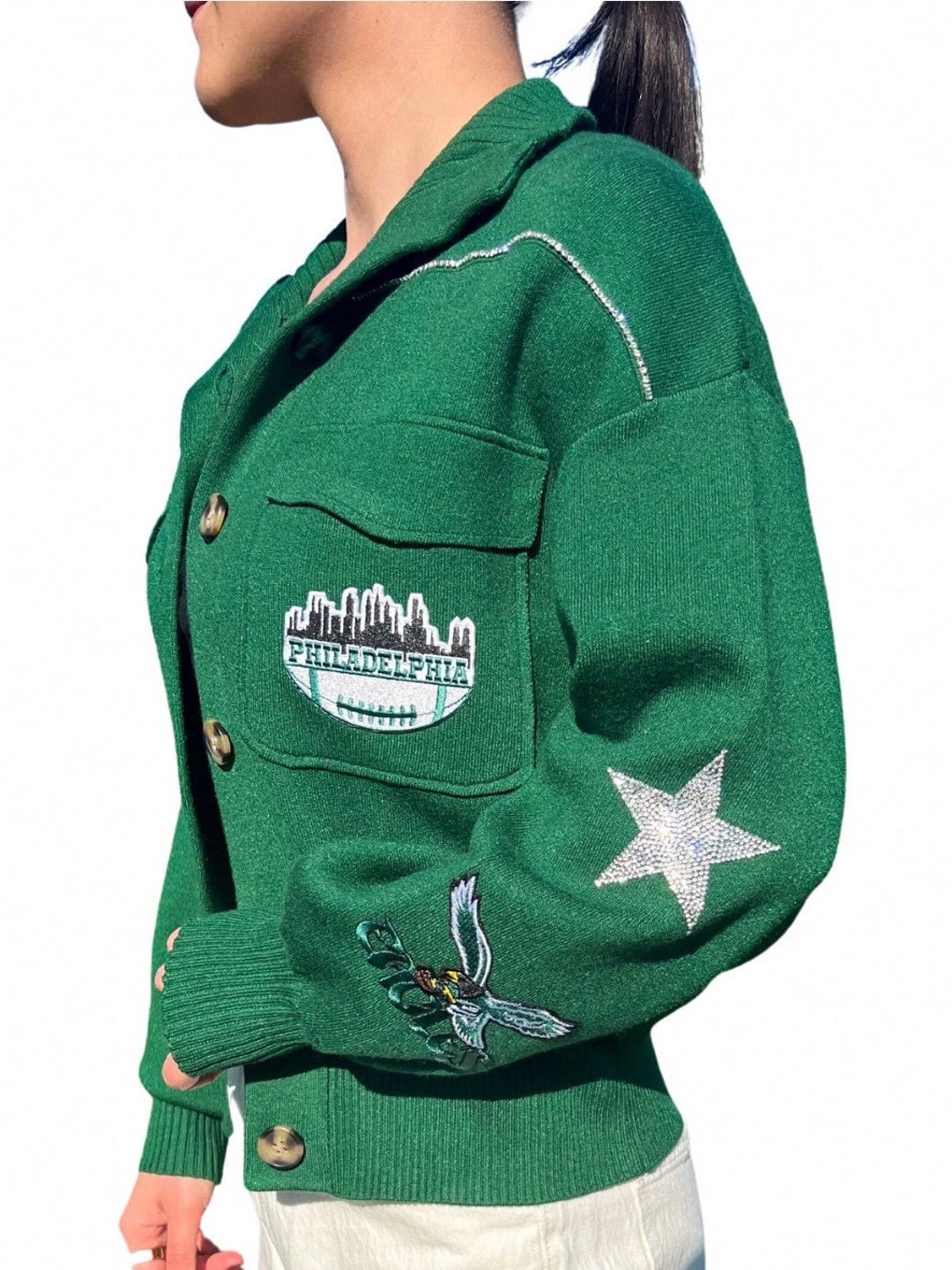 Philadelphia Eagles Football Sweater One of a Kind - Etsy