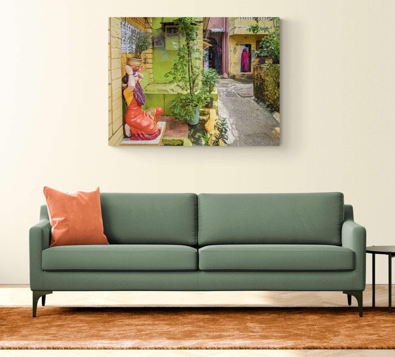 Colorful Indian Street Scene Photo Print | Rustic Indian Wall Art ...
