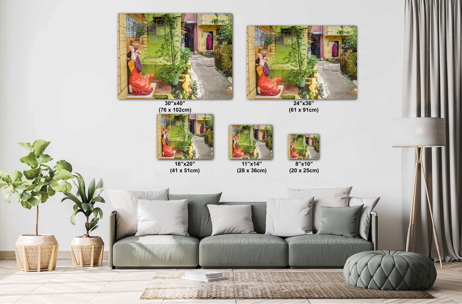 Colorful Indian Street Scene Photo Print | Rustic Indian Wall Art ...