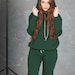 Solid Green 2 Piece Full Women Tracksuit. Classic Loose - Etsy