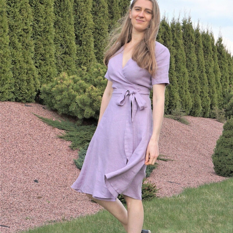 Purple Linen Dress - Etsy