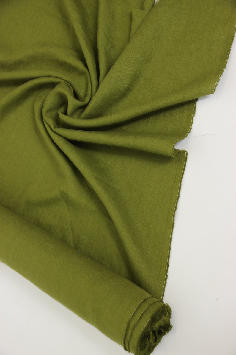 Moss Green Linen Fabric by the Yard. Green Linen Fabric by the - Etsy