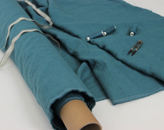 Teal Linen Fabric. Dark Teal Linen Fabric by the Yard. Teal Linen ...