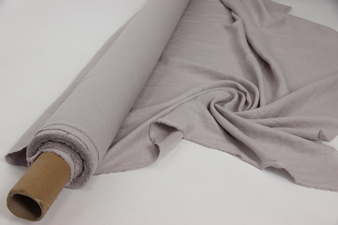 Warm Light Grey Linen Fabric by the Yard. Gray Fabric by the Metre ...