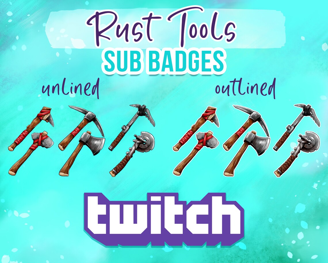 Rust Tools Twitch Sub Badges Ready to Download - Etsy