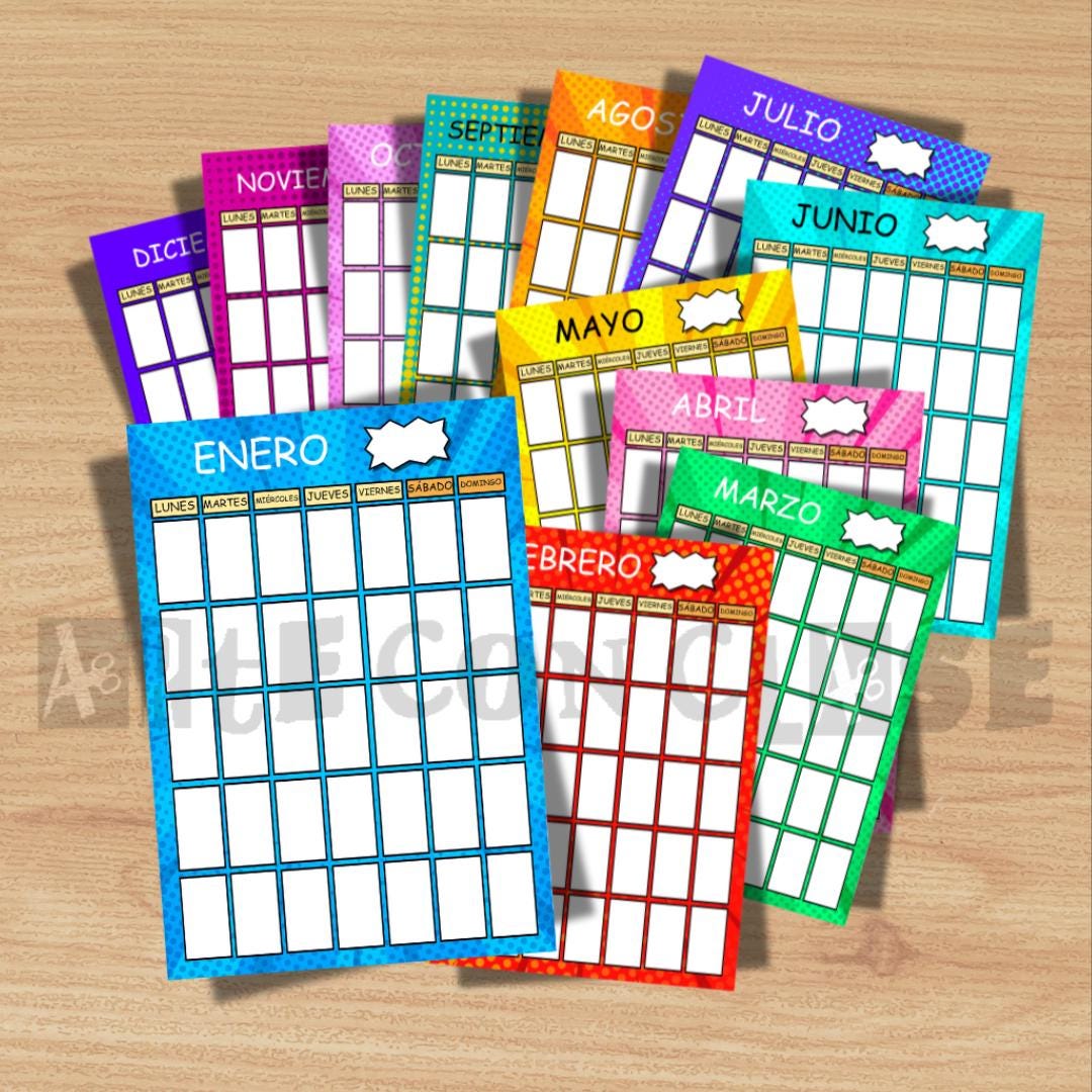 Monthly Planner Comic Digital Download Month View on One Page - Etsy