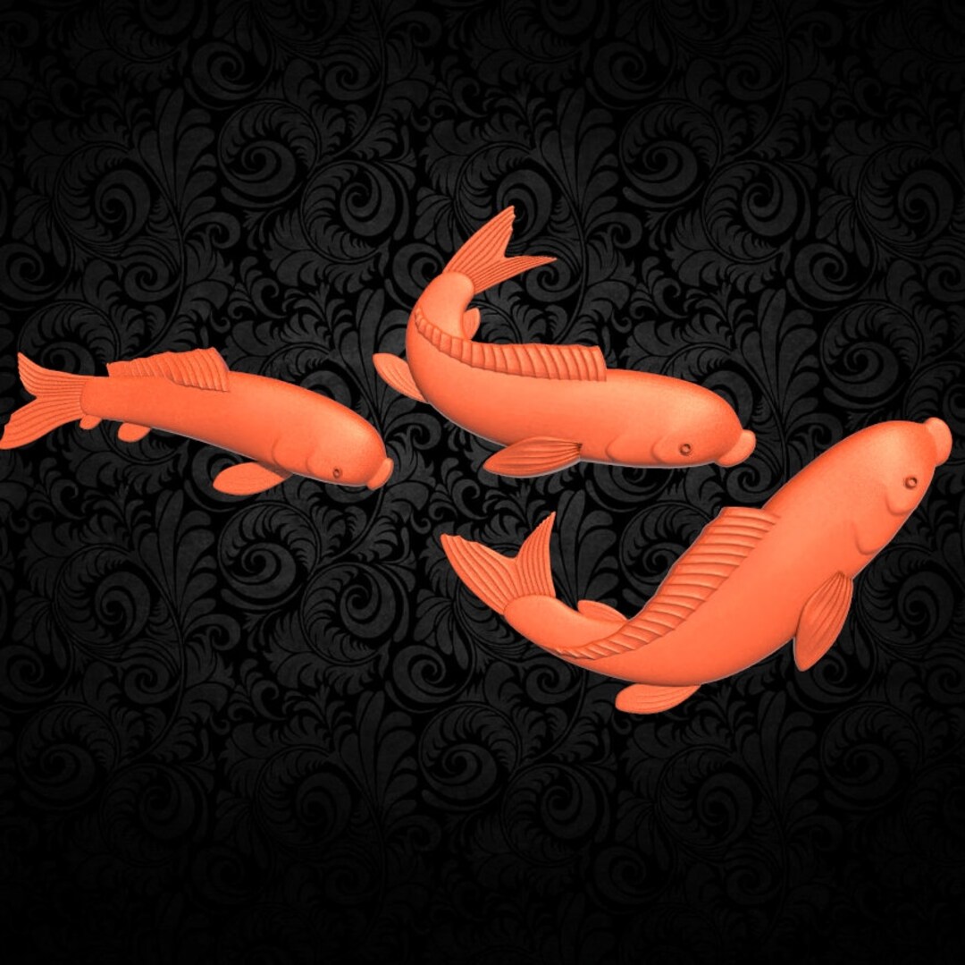 Fish Sea Flock Wild Pattern 3D STL Model Pano Relief for CNC - Etsy