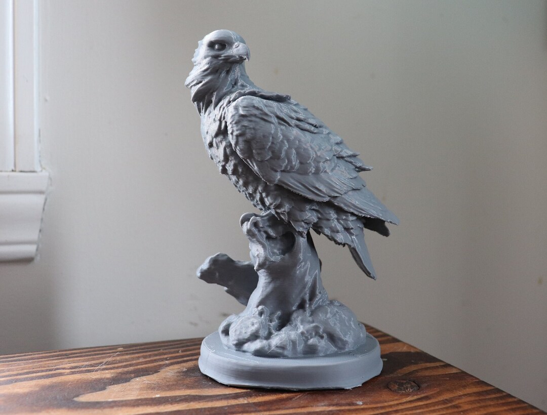 Falcon Bird Figure Hawk in Nature Miniature Statue 3d Printed Home ...