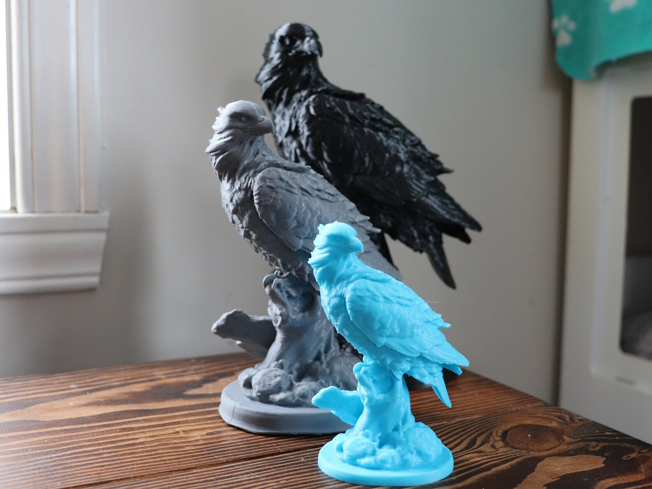 Falcon Bird Figure Hawk in Nature Miniature Statue 3d Printed Home ...