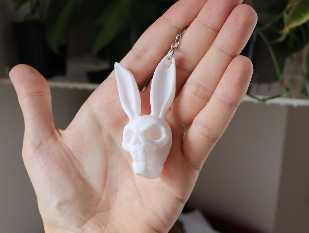 Spooky Bunny Skull Keychain • Halloween Creepy Bauble • 3d Printed ...