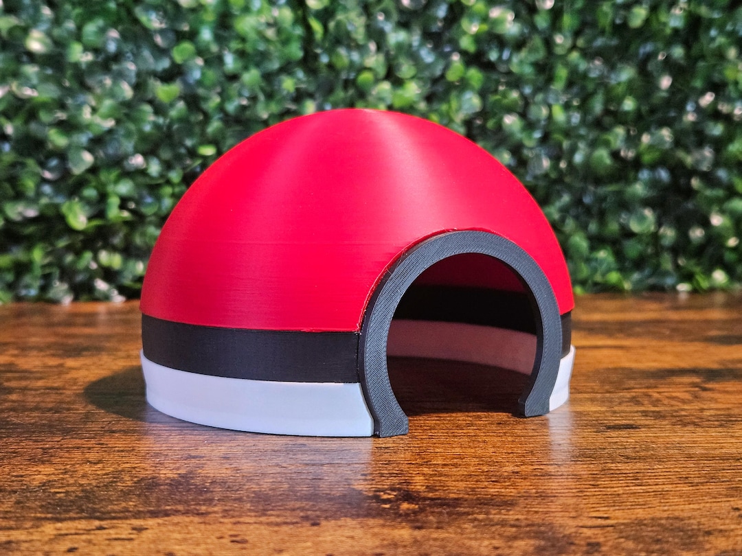 Half Pokeball Reptile Floor Hide • Gaming Themed Small Pet Enclosure ...