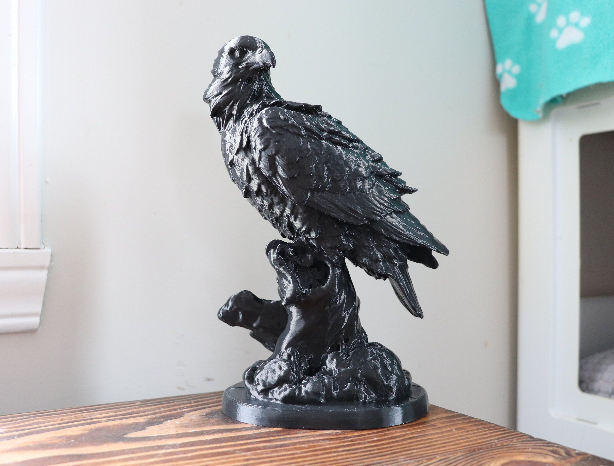 Falcon Bird Figure Hawk in Nature Miniature Statue 3d Printed Home ...