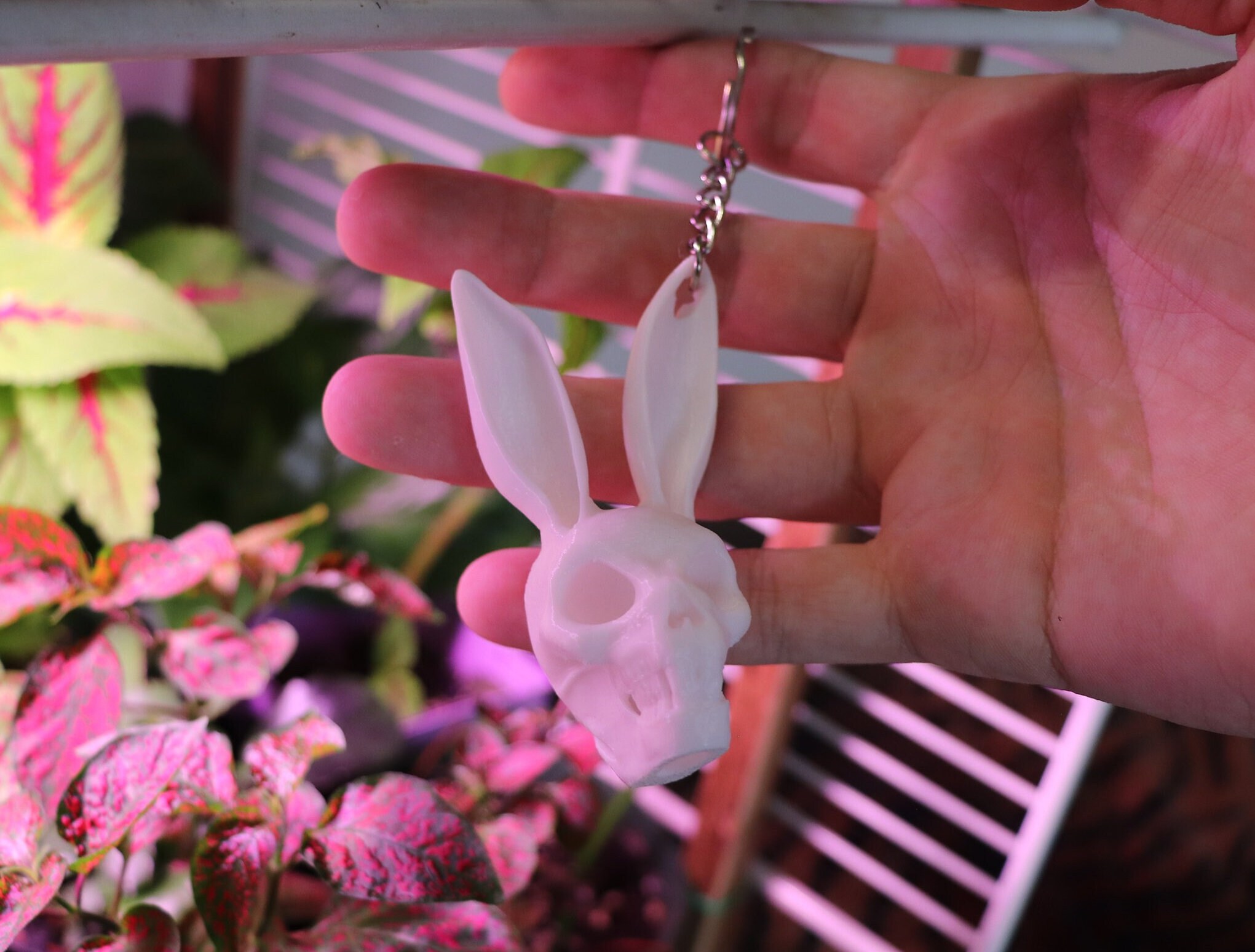 Spooky Bunny Skull Keychain Halloween Creepy Bauble 3d Printed Rabbit ...