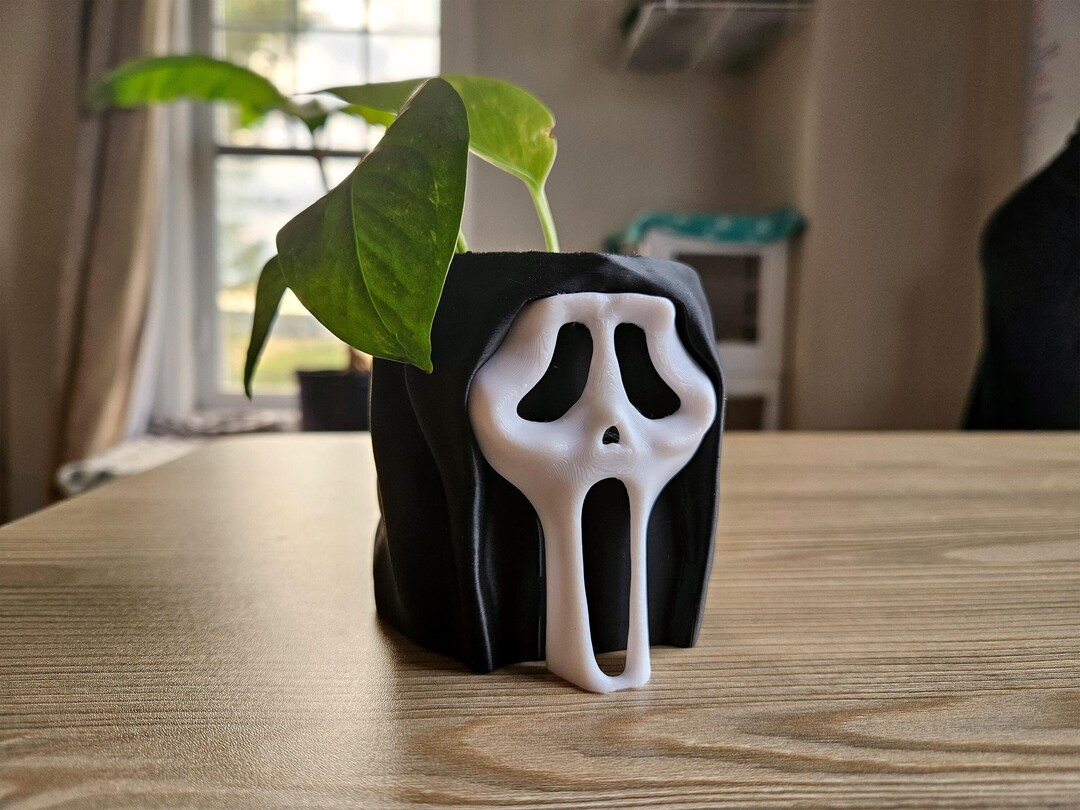 Ghost Face Planter Pot Scream Movie 3d Printed Small Desk Decor Scary ...