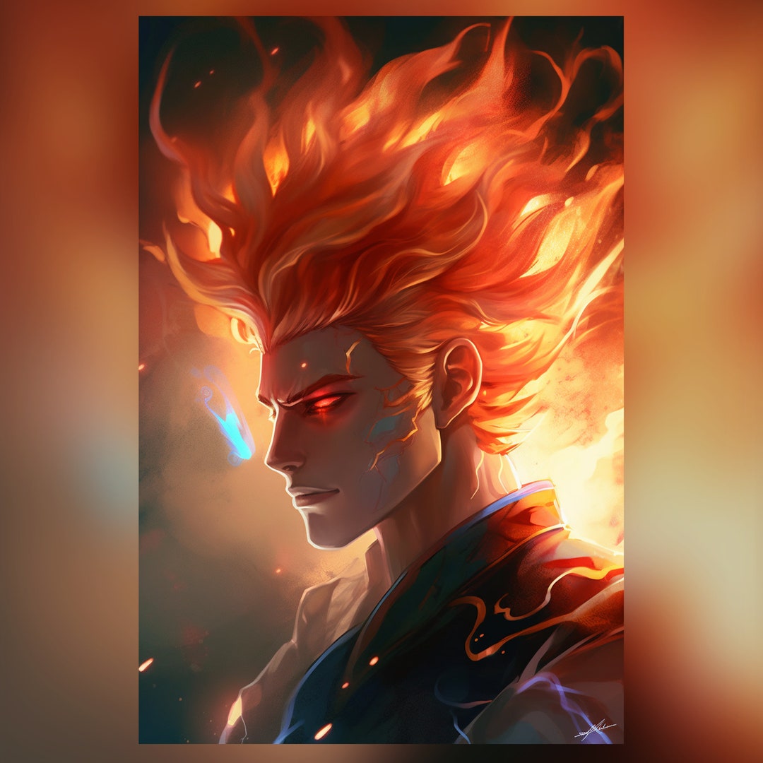 God of Fire Poster Mythology Art Print Inferno Wall Art - Etsy