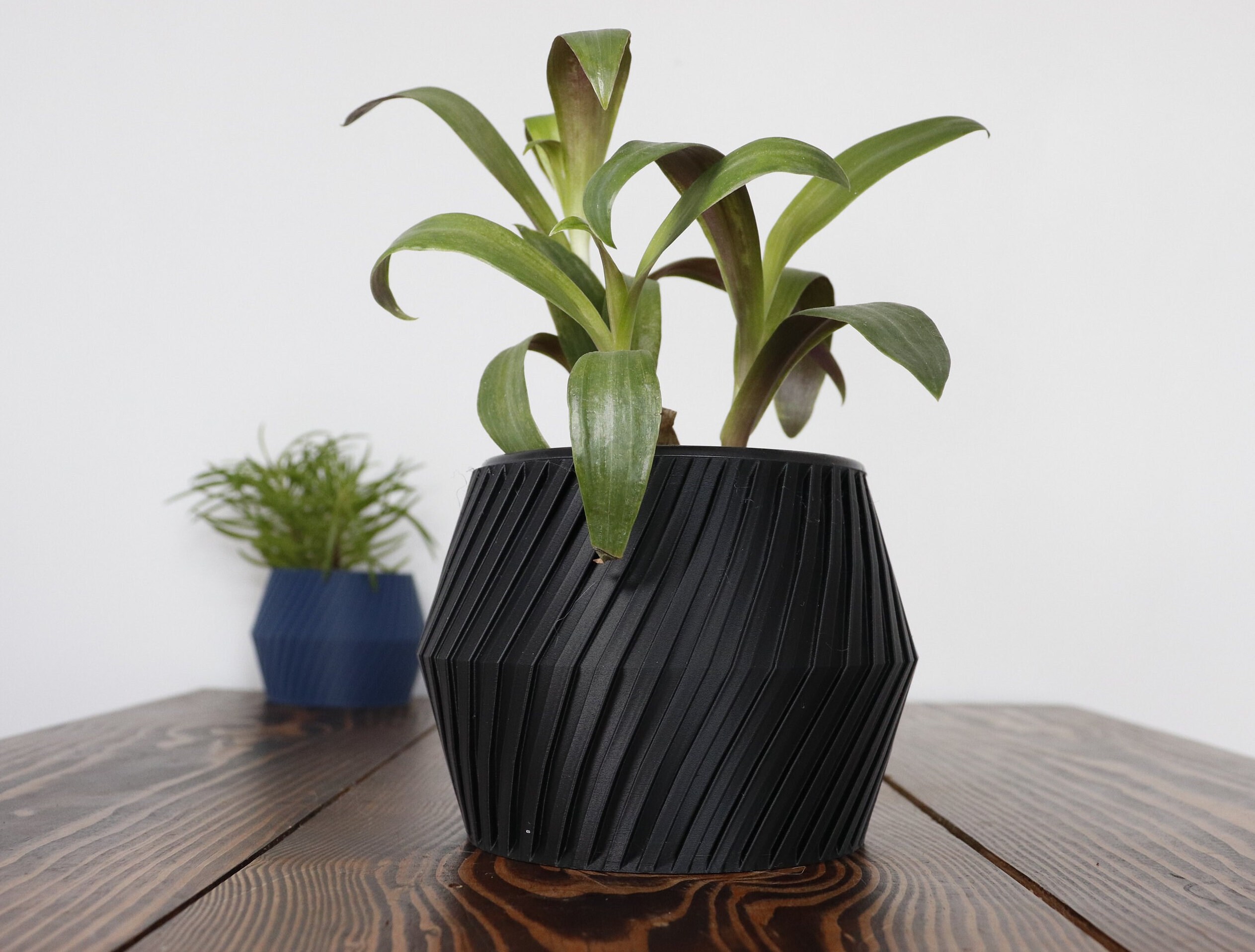 Small Indoor Planter Pot 3d Printed Flower Vase With Twist Geometric ...