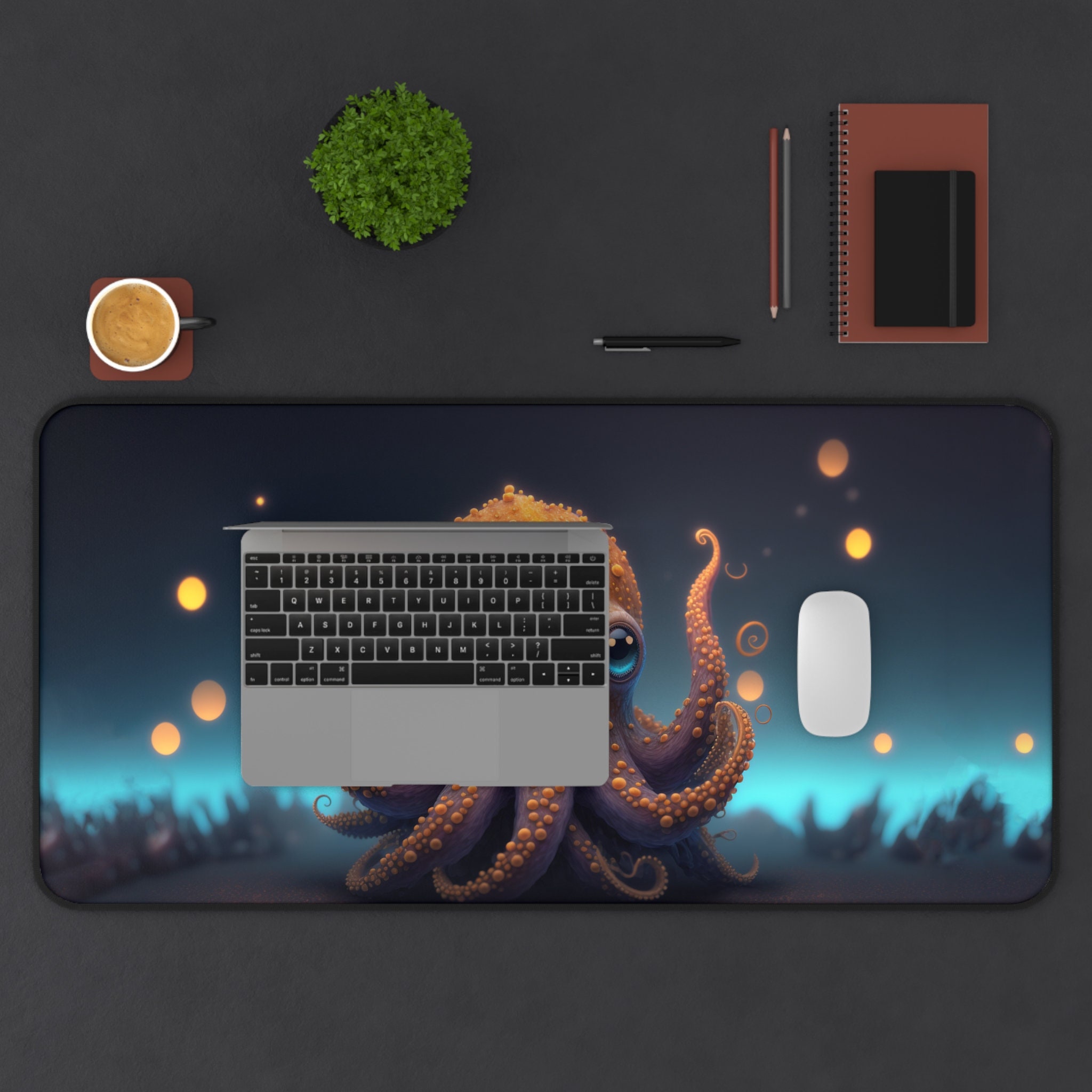 Baby Octopus Desk Mat XXL Gaming Mouse Pad Very Cute Mousepad Under the ...