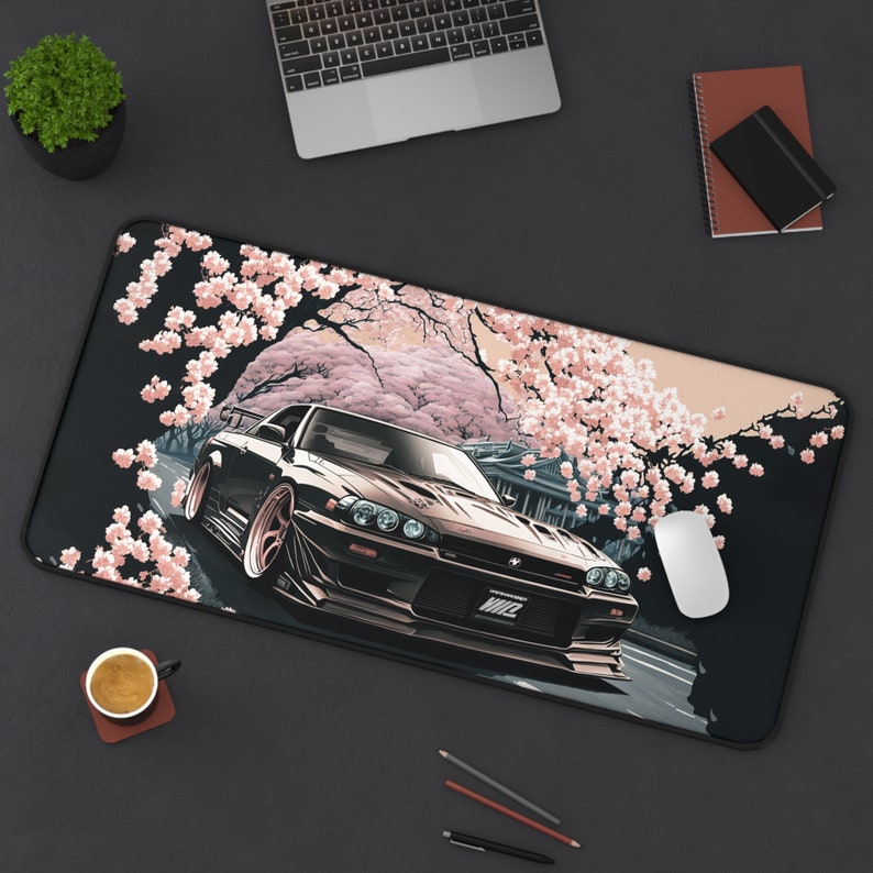 Nissan Skyline GTR Desk Mat, XXL Gaming Mouse Pad, Cherry Blossoms With ...