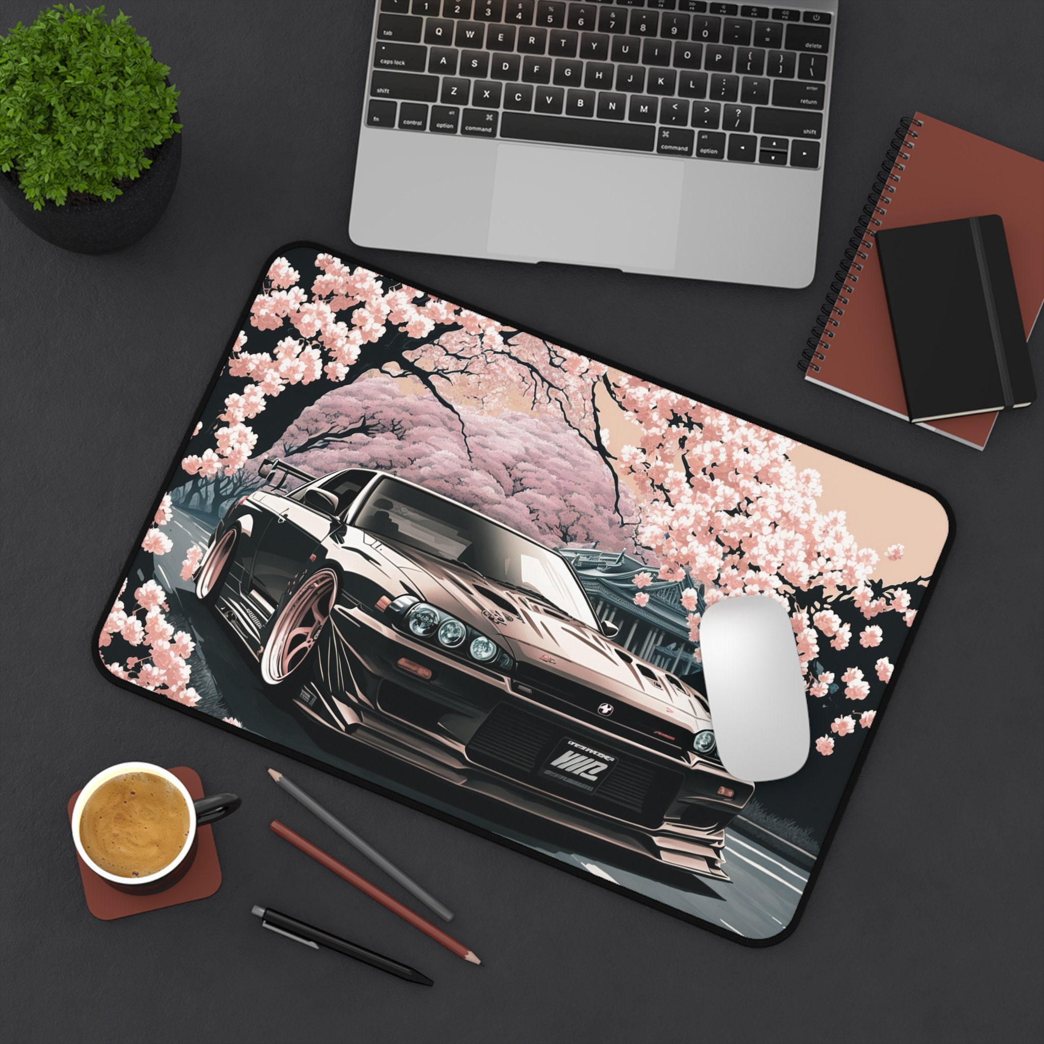 Nissan Skyline GTR Desk Mat, XXL Gaming Mouse Pad, Cherry Blossoms With ...
