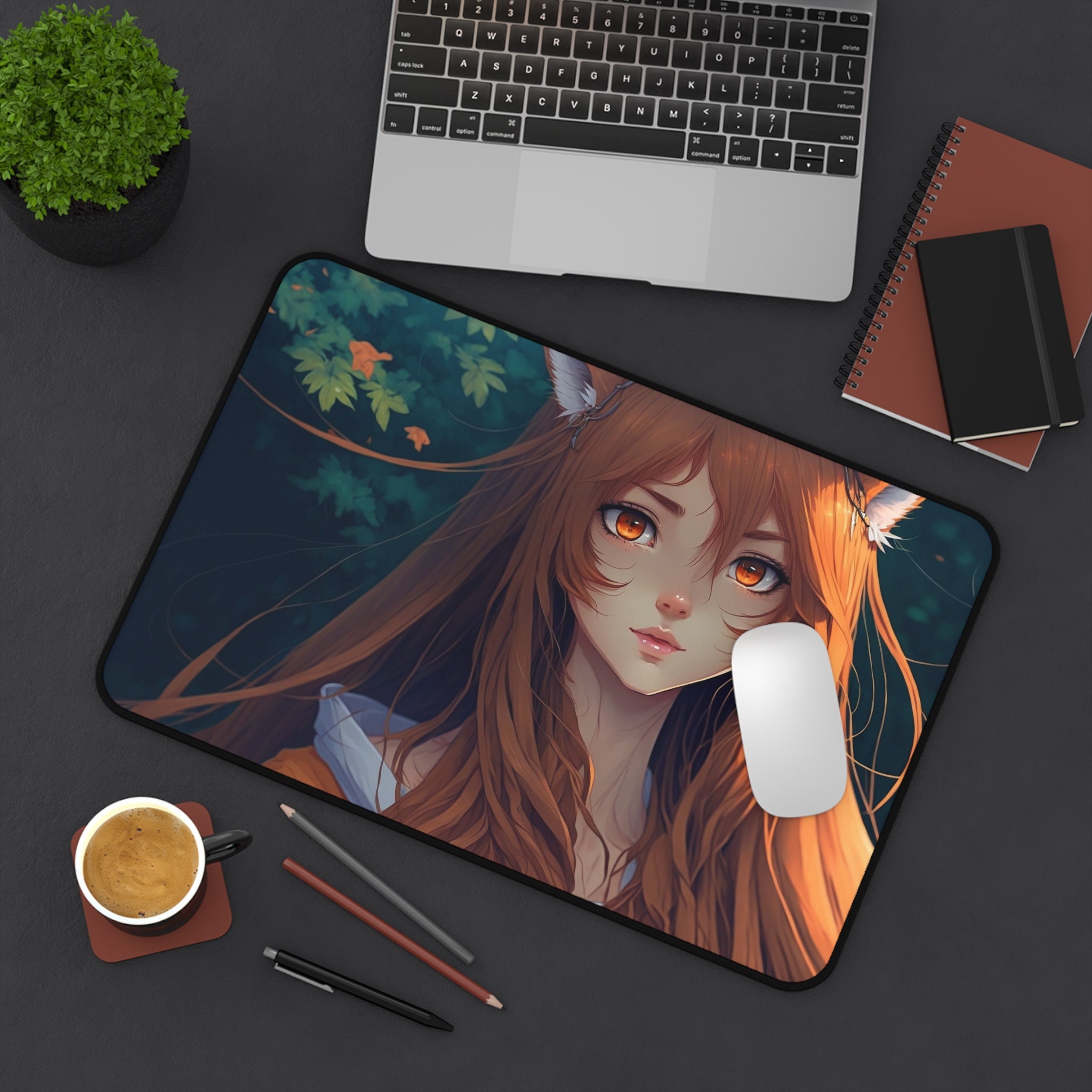 Cute Vixen Desk Mat XXL Gaming Mouse Pad Fox Girl Mousepad - Etsy
