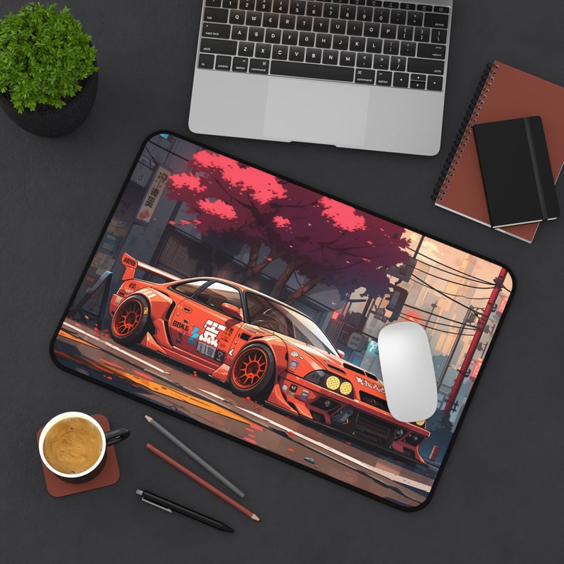 Orange JDM Desk Mat, XXL Gaming Mouse Pad, Japan Aesthetic Mousepad ...