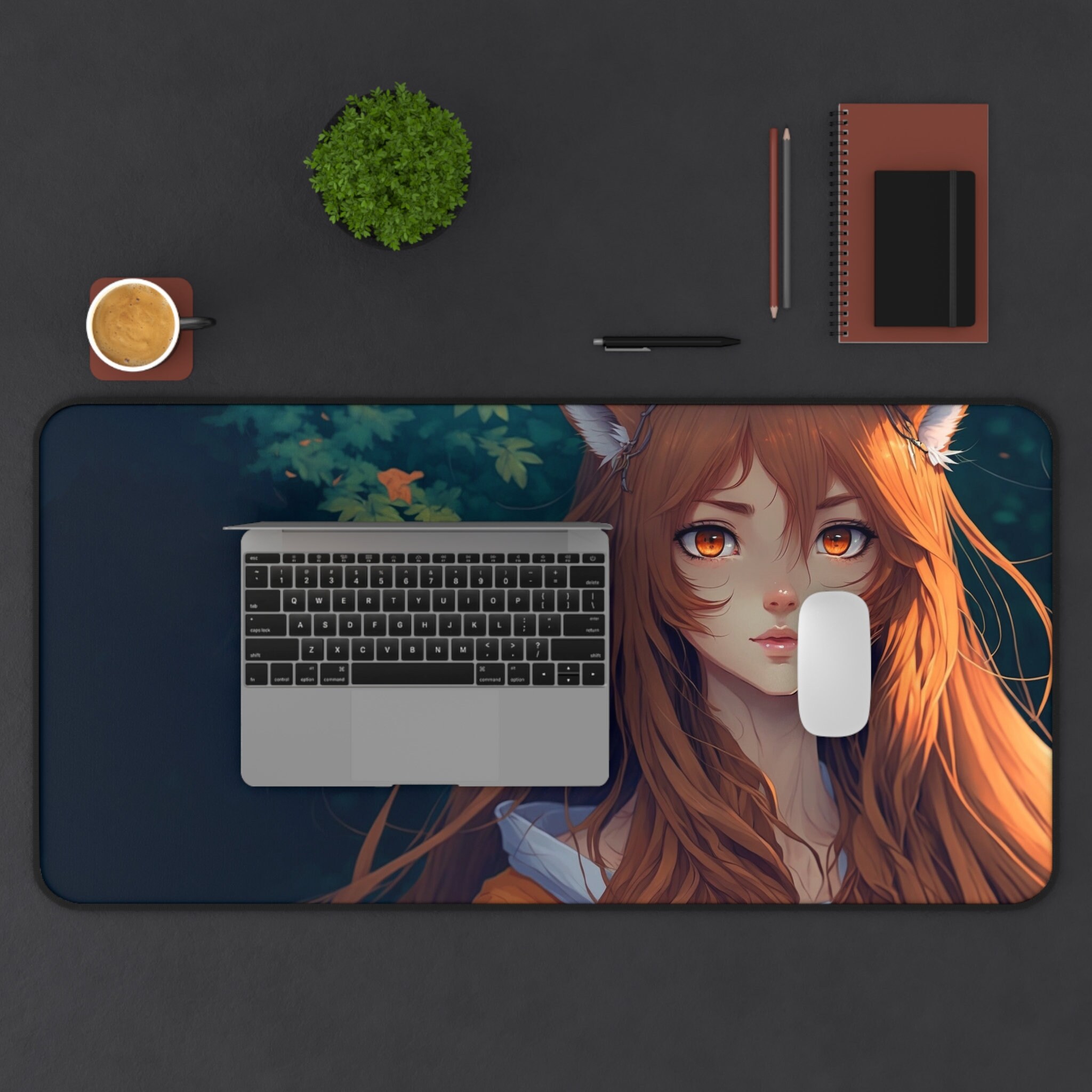 Cute Vixen Desk Mat XXL Gaming Mouse Pad Fox Girl Mousepad - Etsy
