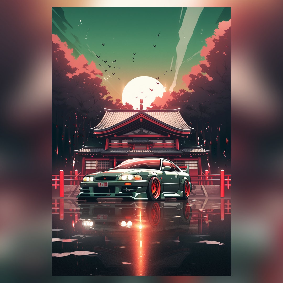JDM Temple Poster Japanese Art Print Aesthetic Car Wall Art - Etsy Canada