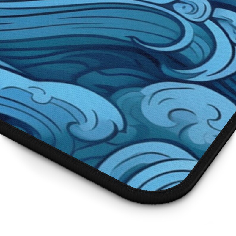 Flowy Waves Desk Mat, XXL Gaming Mouse Pad, Blue Water Mousepad ...