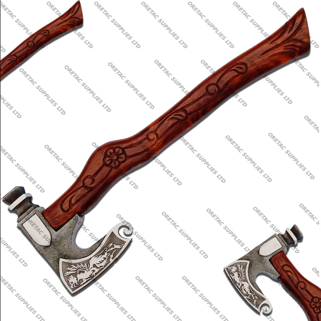 2113 Hand-forged Functional Viking Axe W/ Sheath as Camping Axe ...