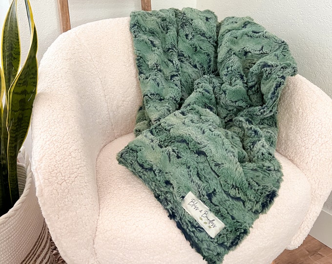 Adult Minky Blanket, Personalized Throw Blanket Woodland Animals Plaid ...