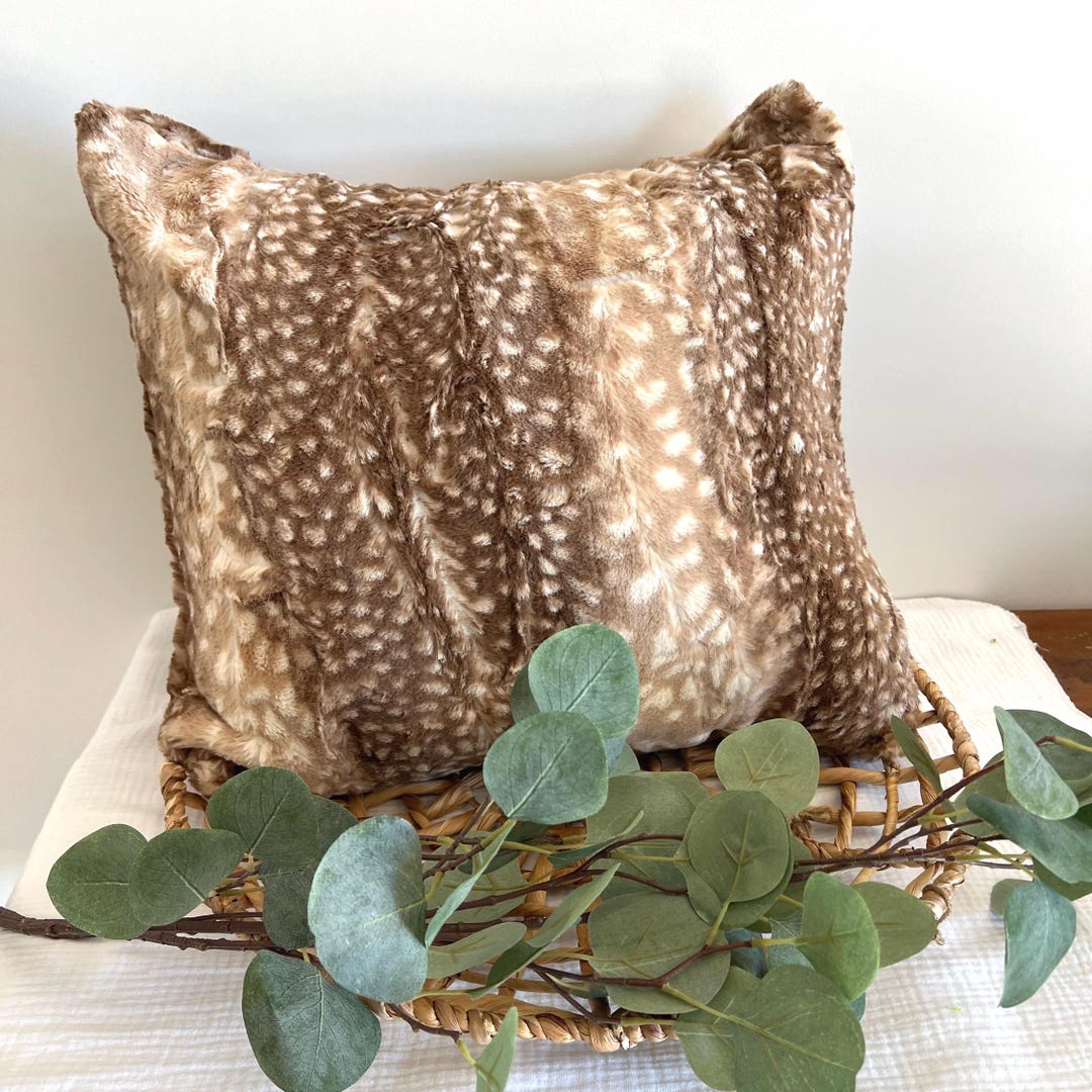 Pillow Cover, Fawn Pillow Cover, Fawn Cappuccino Throw Pillow, Bedroom ...