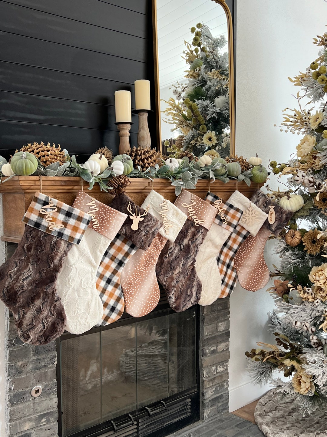 PERSONALIZED Christmas Stocking, Buffalo Plaid Stocking, Personalized ...