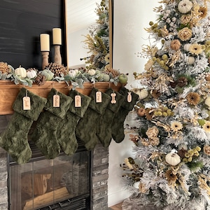 Personalized Stocking, Green Fur Christmas Stocking, Personalized Moss ...