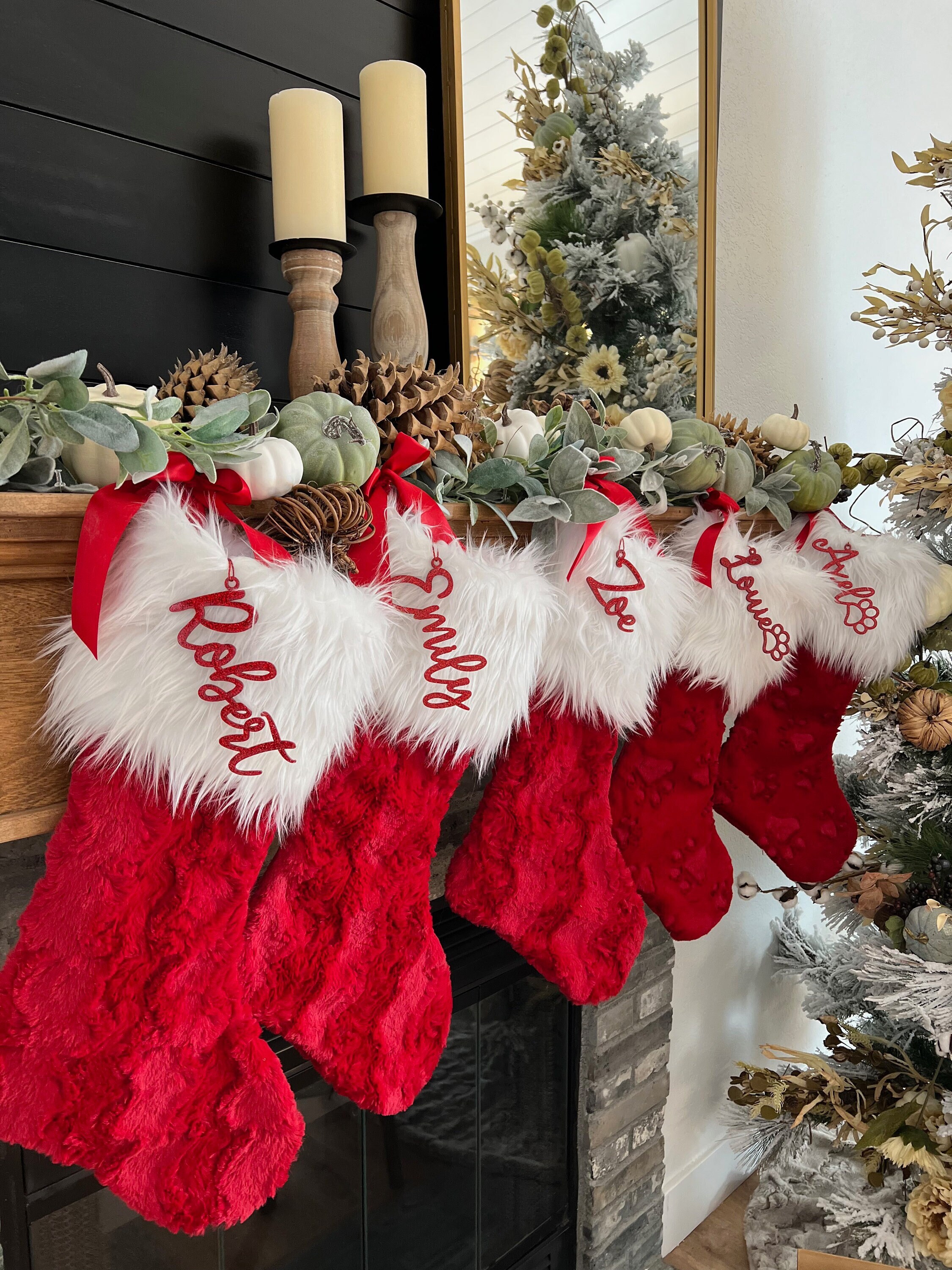 Christmas Stockings Name Tags Acrylic Name for Stocking, Family ...