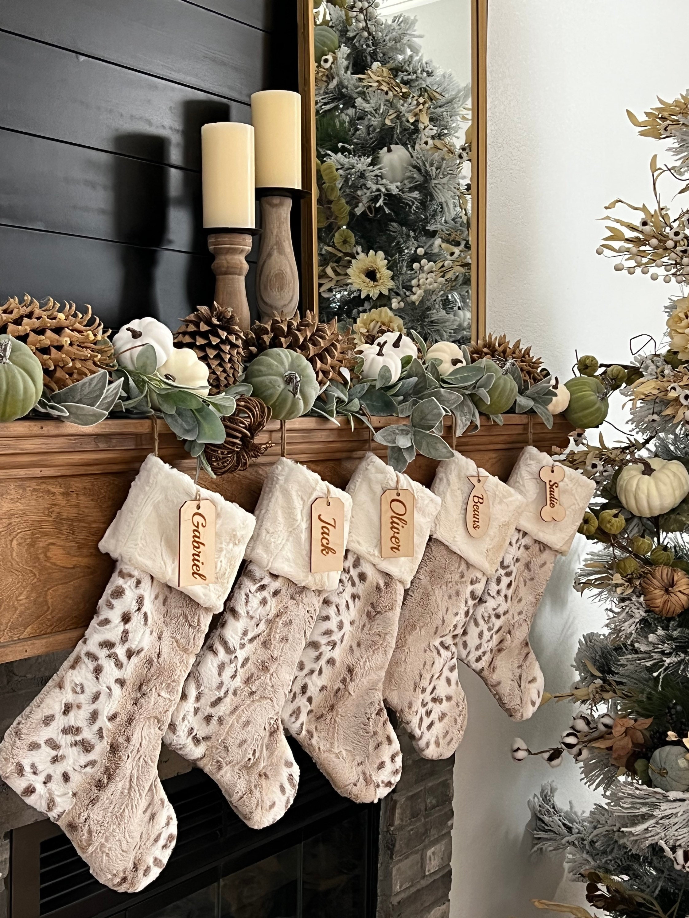 Personalized Stocking, #2 Arctic Lynx Christmas Stocking, Personalized ...
