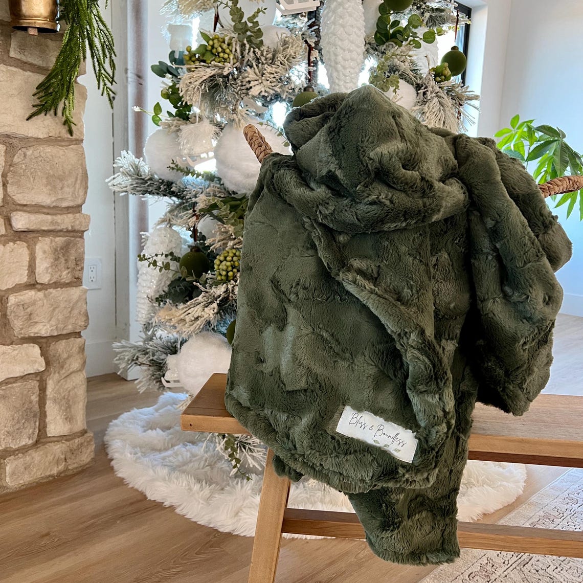 Adult Minky Blanket, Gifts for Mom - Chive Moss Green Glacier, Adult ...